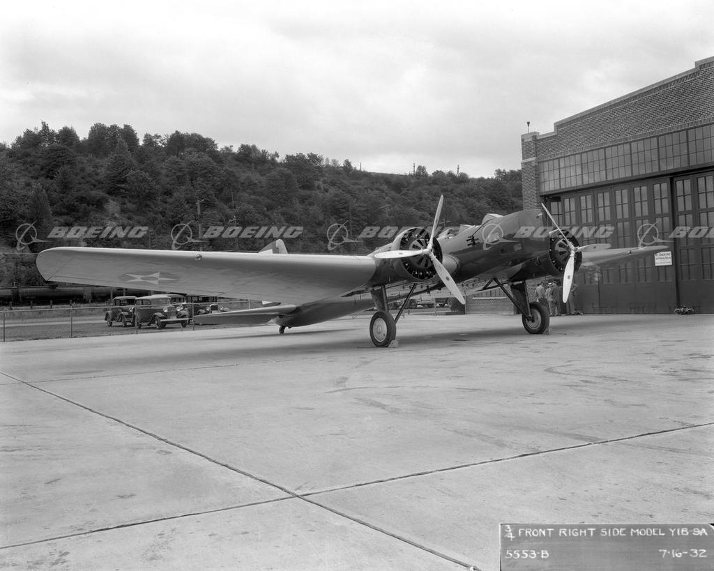 Boeing Images - Y1B-9A Bomber in Front of Factory