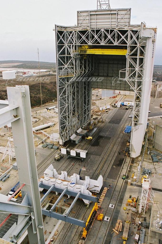 Boeing Images - Launch Table Gets Positioned on Pad for Delta IV Launch