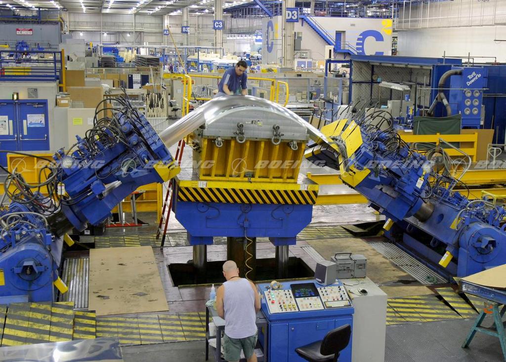 Boeing Images - Forming Aluminum Skins