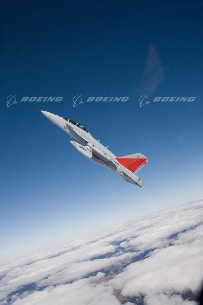 Boeing Images - EA-18 Growler First Flight with Electronic Jamming Pods