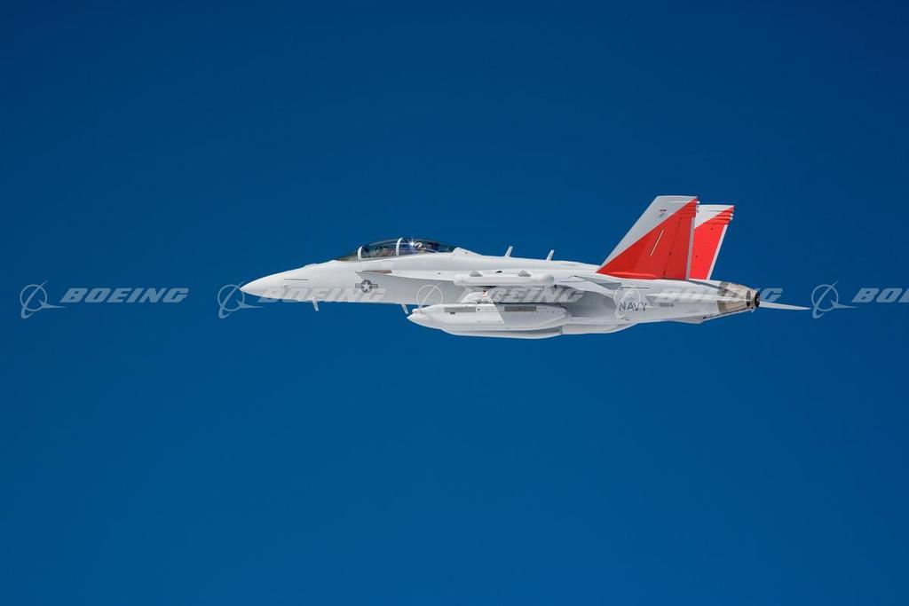 Boeing Images - EA-18 Growler First Flight with Electronic Jamming Pods