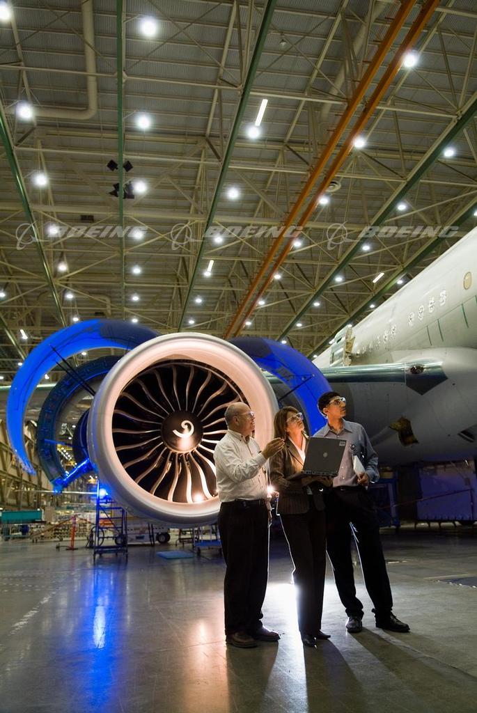 Boeing Images - Boeing Engineers with 777 in Factory