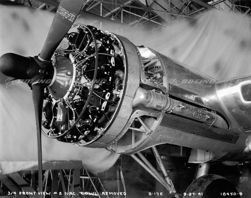 Boeing Images - B-17E Flying Fortress Engine with Nacelle Cowl Removed