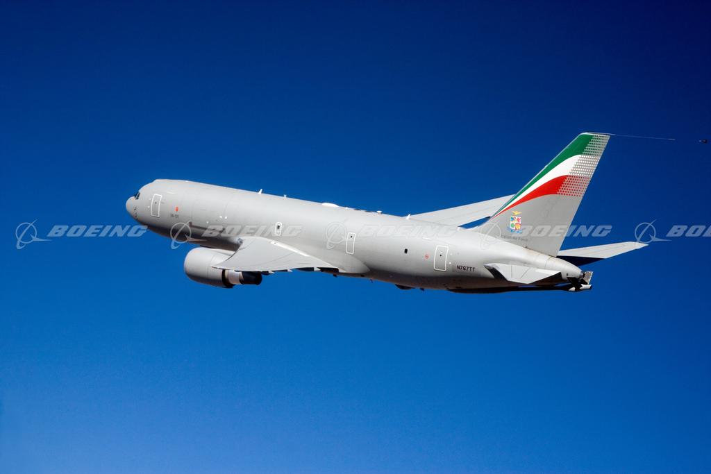 Boeing Images - Italian Air Force 767 Tanker Flies into Blue Sky