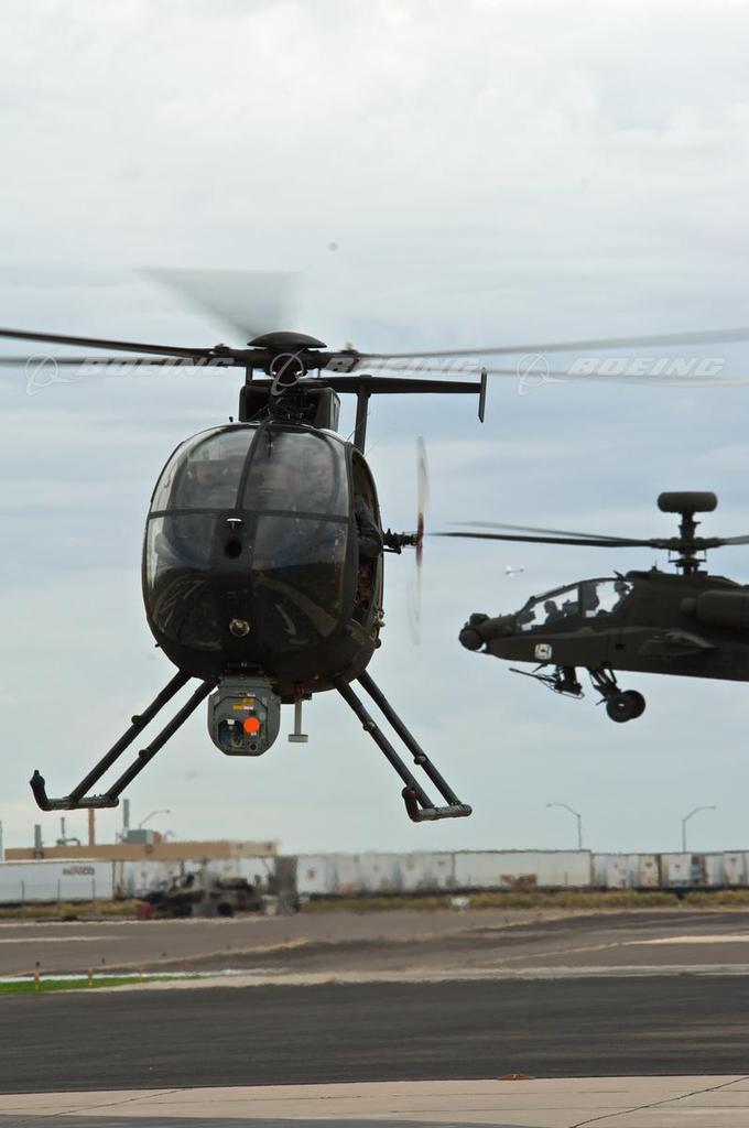 Boeing Images - MH-6 Little Bird UAV with AH-64D Apache Longbow at Mesa ...