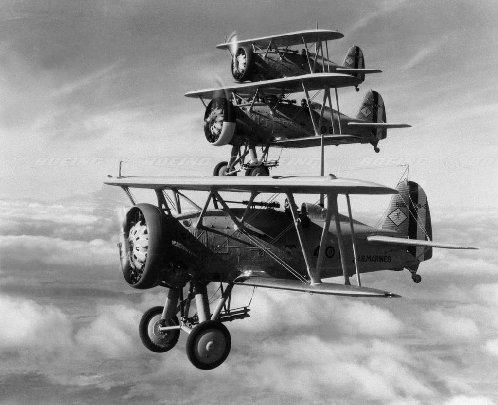 Boeing Images - Three F4B-3s in Flight