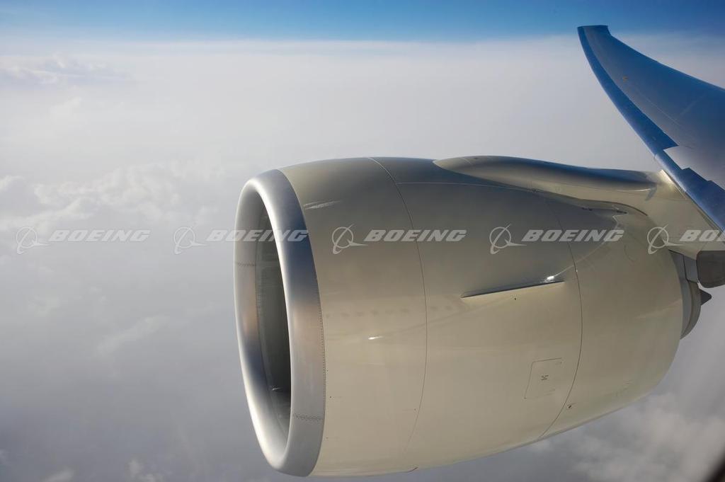 Boeing Images - Boeing 777-300ER Engine Nacelle Above Clouds