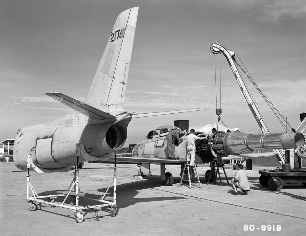Boeing Images - F-86 Sabre Jet Engine Removal