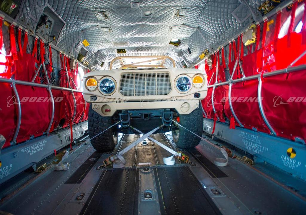 Boeing Images - Boeing Phantom Badger Tied Down Inside CH-47 Chinook