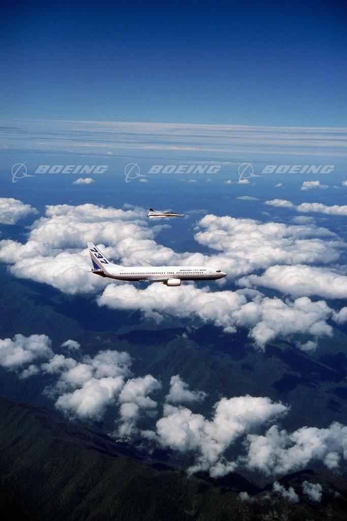 Boeing Images - 737-800 in Flight with Chase Plane