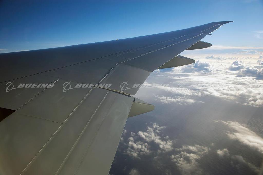 Boeing Images - Boeing 777-300ER Wing Above Clouds