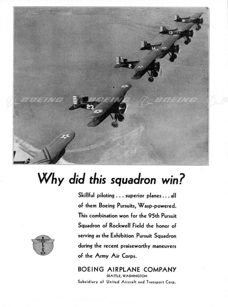 Boeing Images - 1931 Why Did This Squadron Win Boeing Ad
