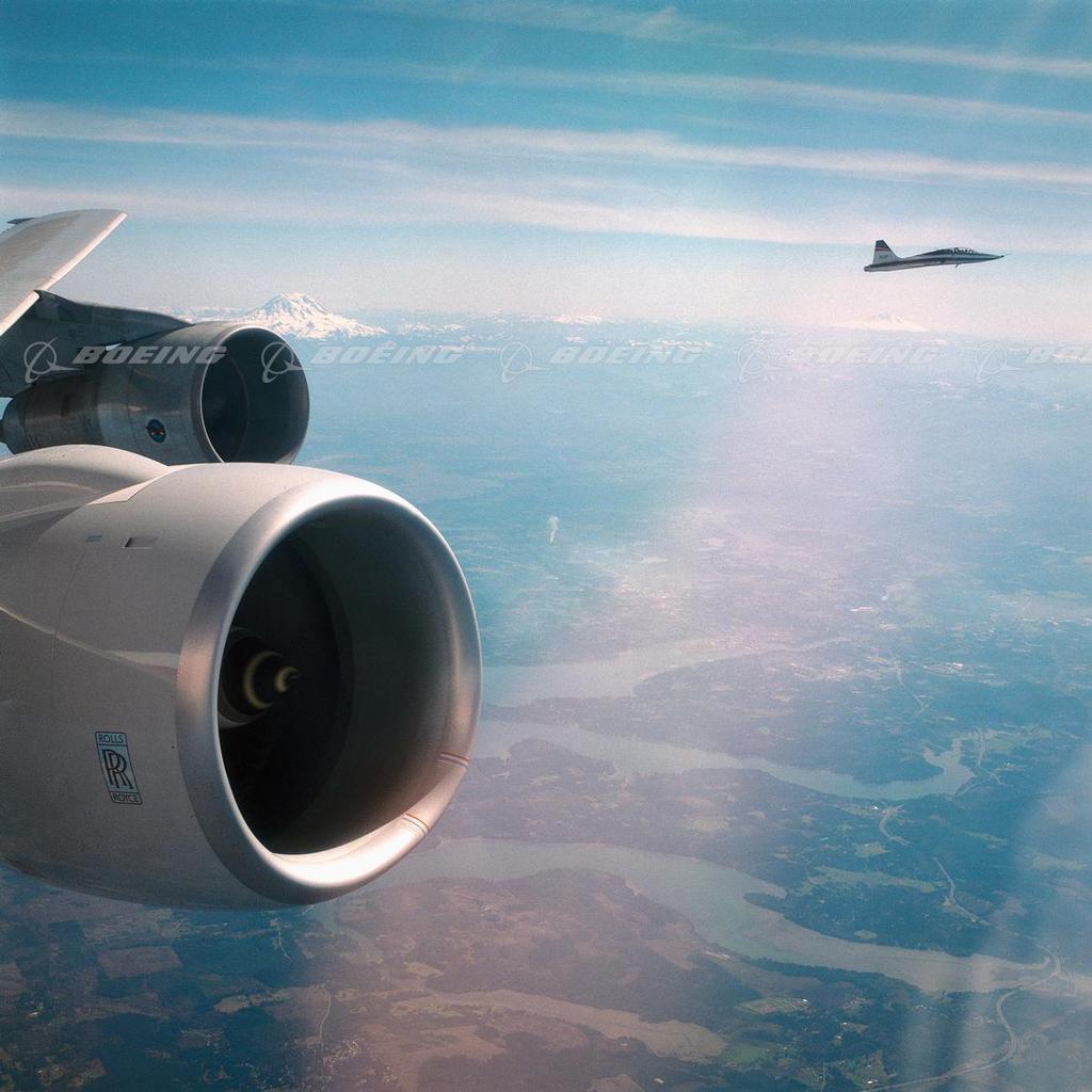 Boeing Images - 747-100 Left Engine Nacelles with Chase Plane