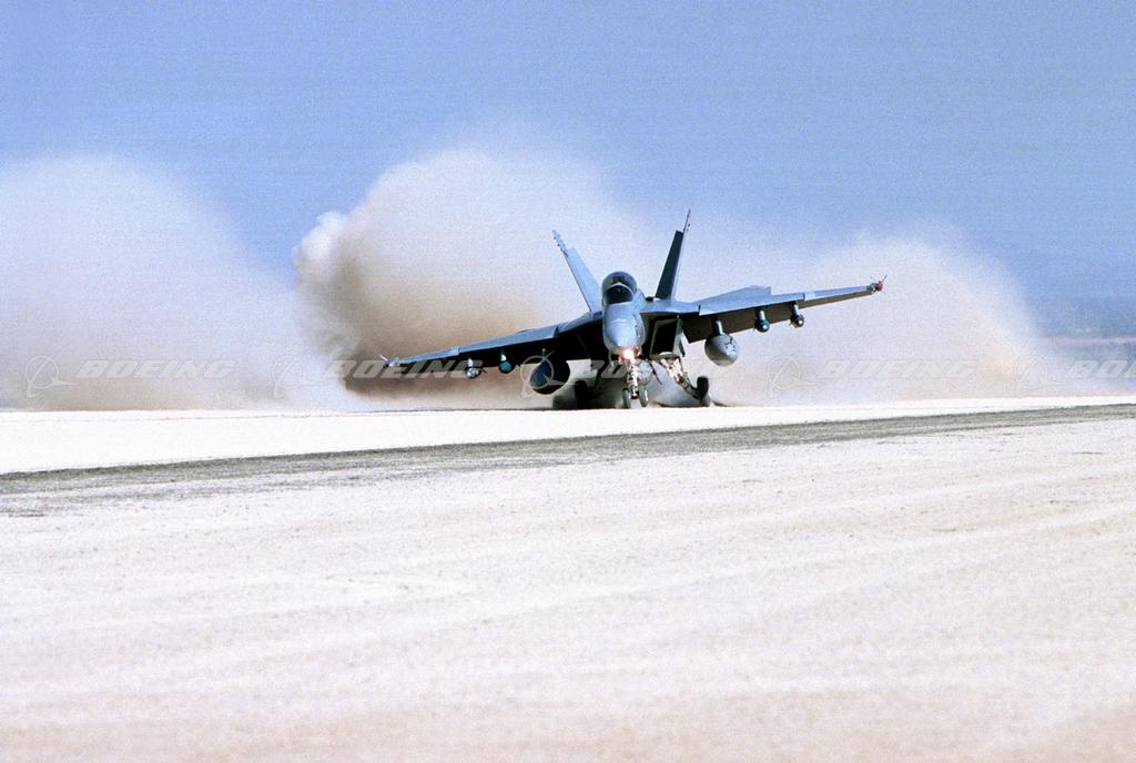 Boeing Images - F/A-18F Super Hornet High Crosswind Landing Test at ...