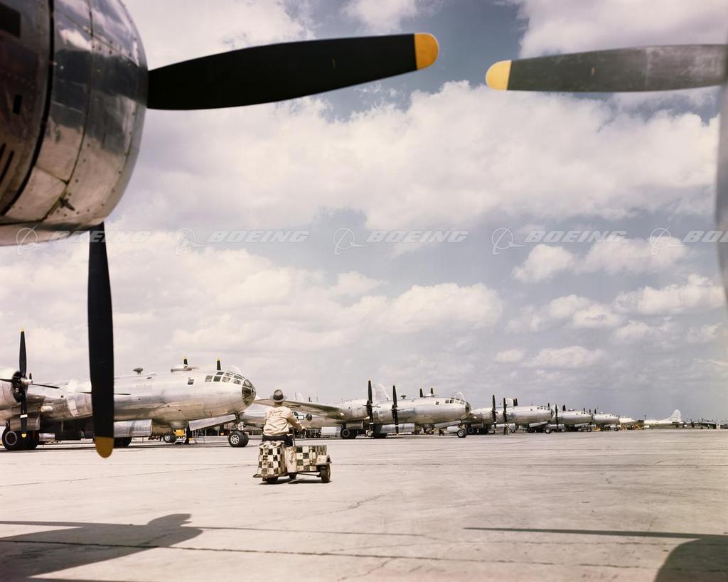 Boeing Images - Seven B-29 Superfortresses on Tarmac