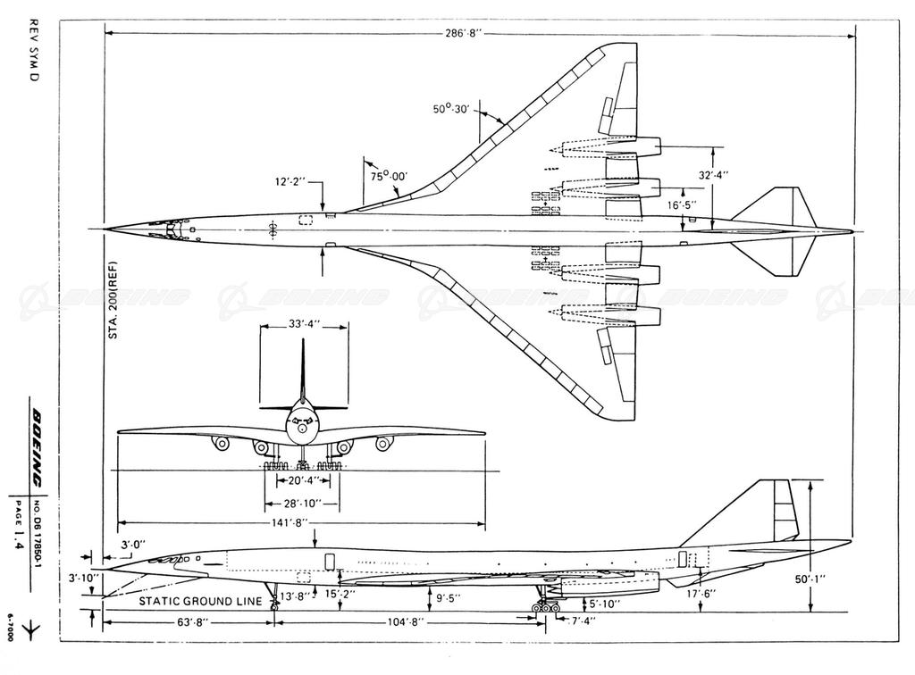 Boeing Images - Boeing 2707 SST Line Drawing