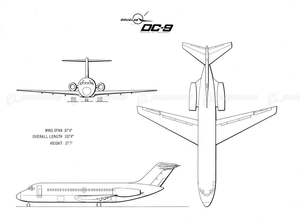 Boeing Images - Douglas DC-9 Three-View