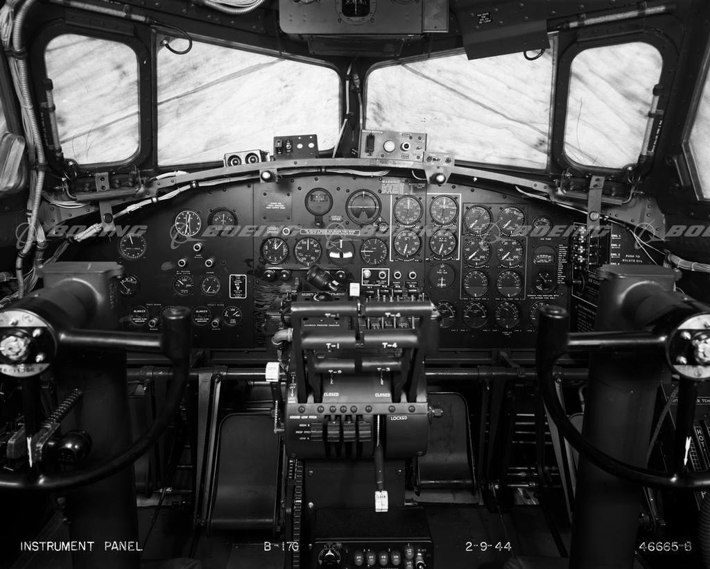 Boeing Images - B-17G Flying Fortress Cockpit Instrument Panel