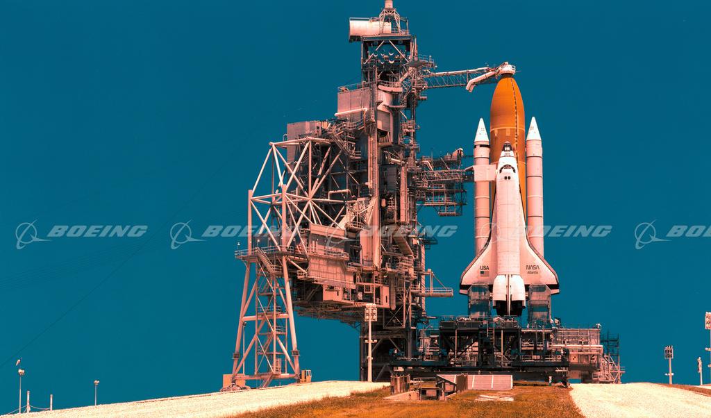 Boeing Images - Space Shuttle Atlantis in Gantry