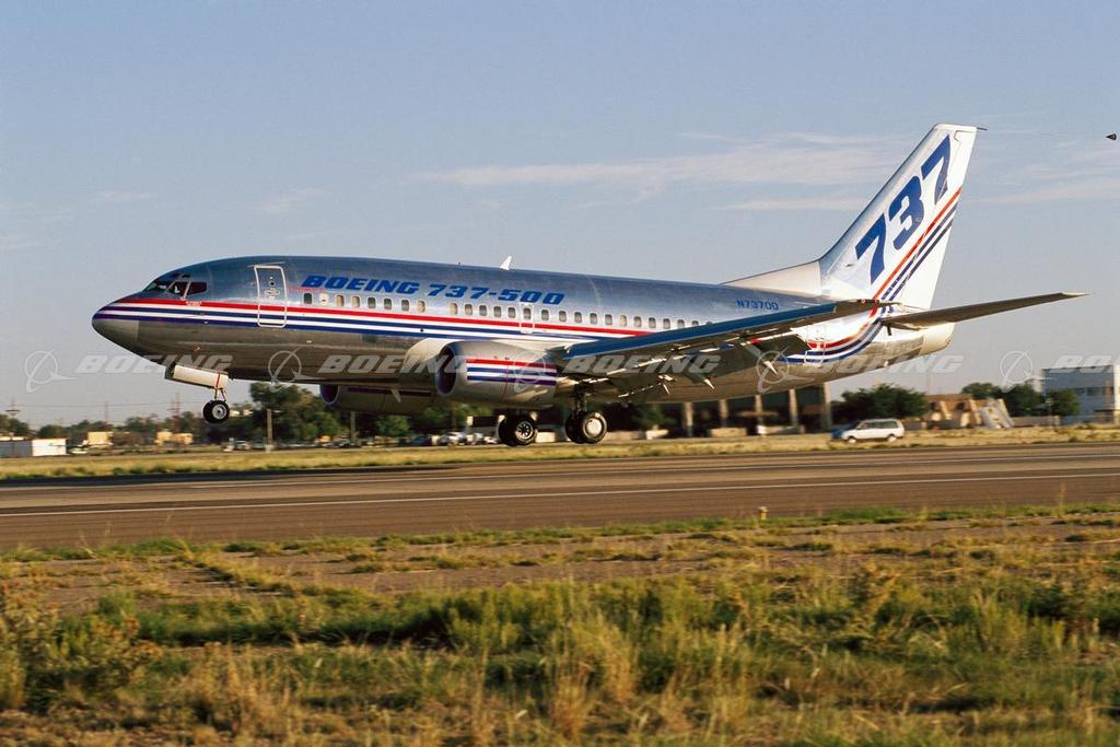 Boeing Images - Unpainted 737-500 Landing