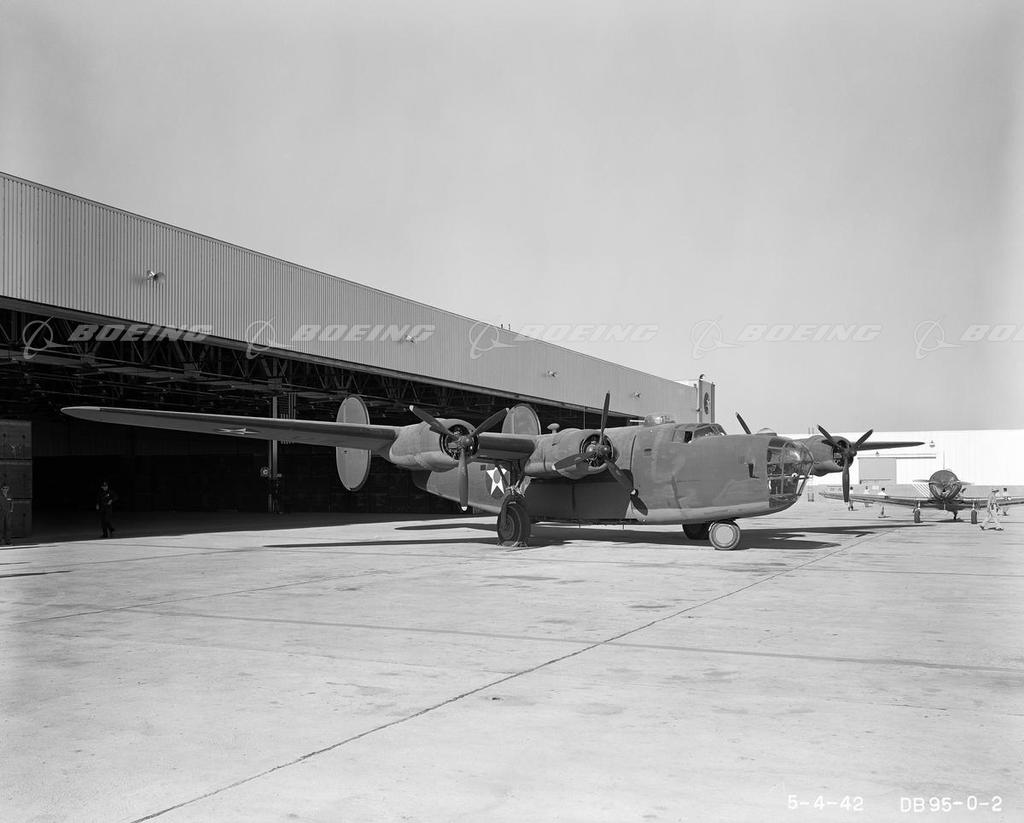 Boeing Images - B-24 Liberator in Front of NAA Dallas Hangar
