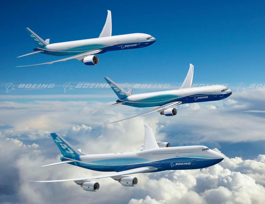 Boeing Images - Illustration of Boeing 747-8I, 777-300ER, and 767-400ER ...