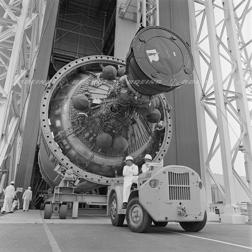 Boeing Images - Saturn S-IVB Stage Moving from Vertical Test Stand to ...