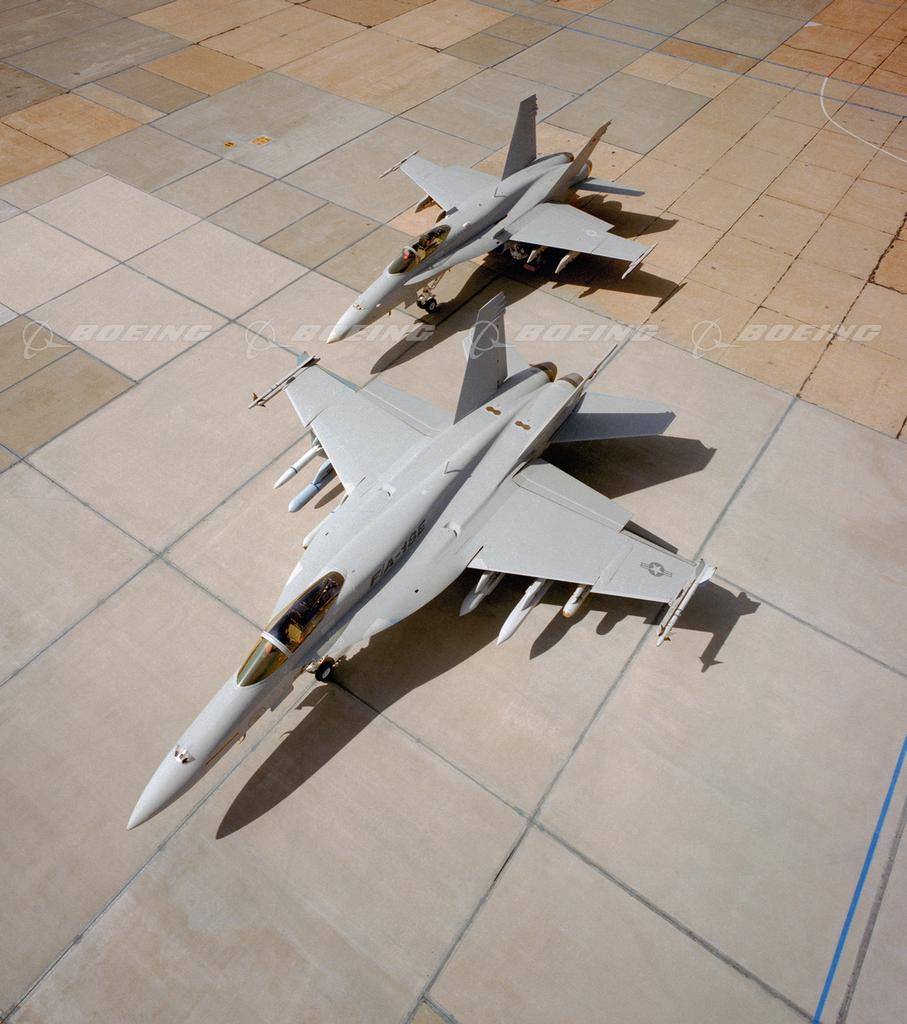 Boeing Images - Super Hornet and Hornet on Flight Ramp