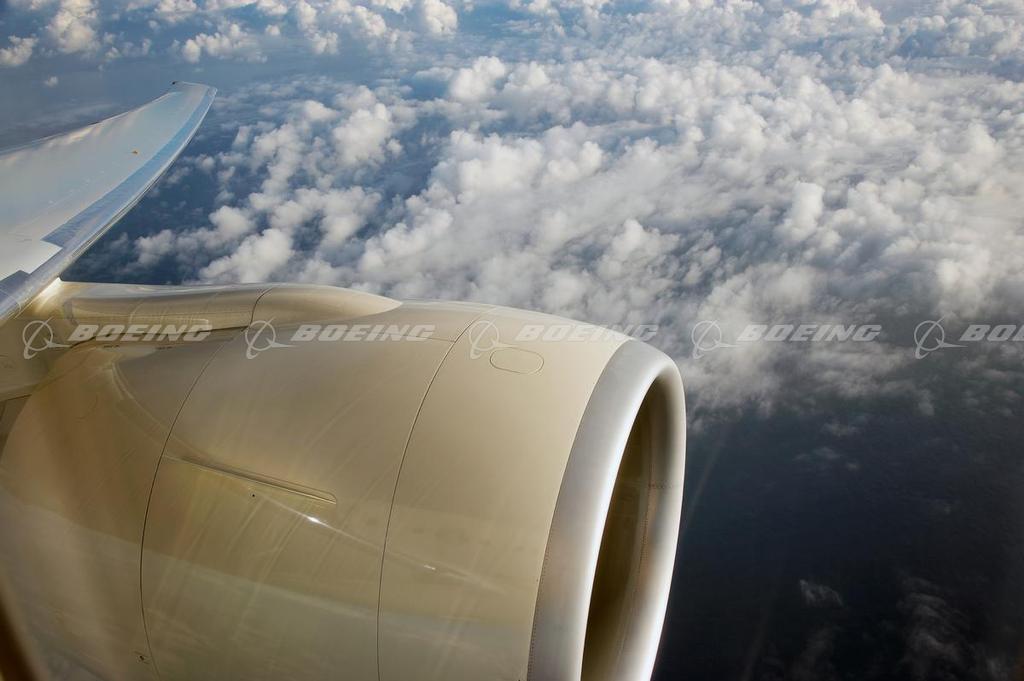 Boeing Images - Boeing 777-300ER Engine Nacelle Above Clouds