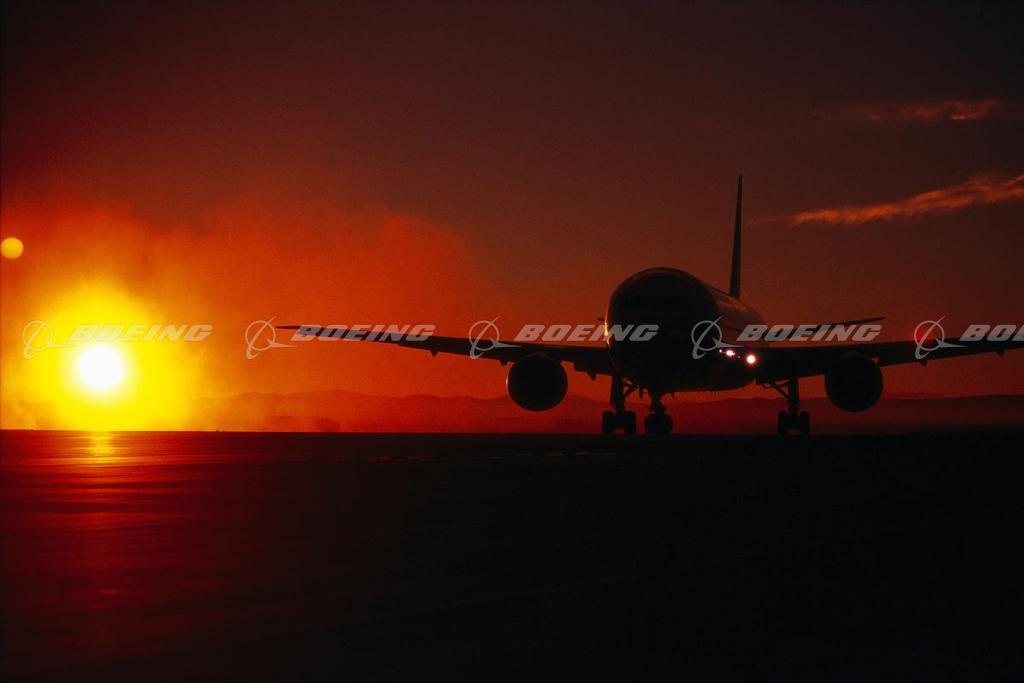 Boeing Images - 767-400ER Sunset Silhouette