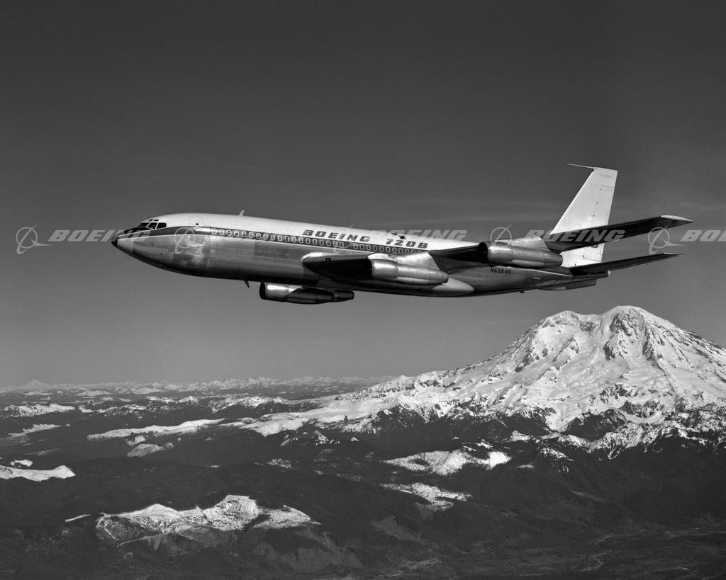 Boeing Images - 720B Flying by Mt. Rainier