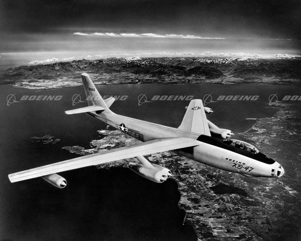 Boeing Images - XB-47 Stratojet in Flight over Victoria, BC