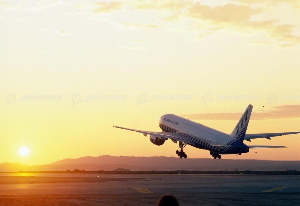 Boeing Images - 777 Heading into the Sunset