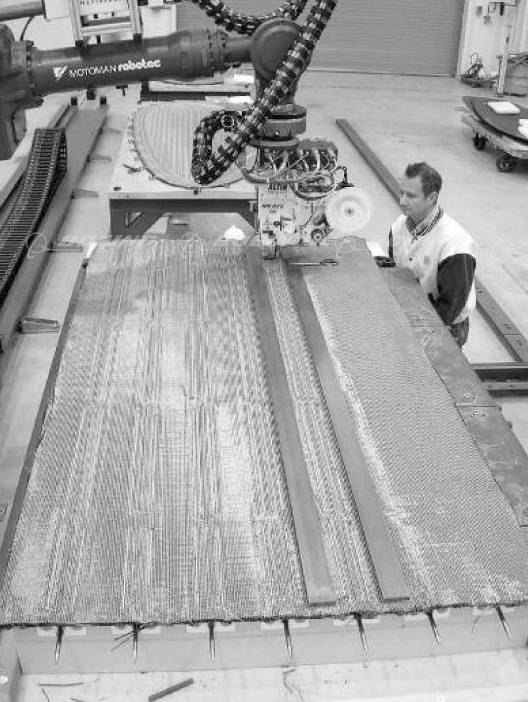 Boeing Images - Stitching Stringers to the Skin