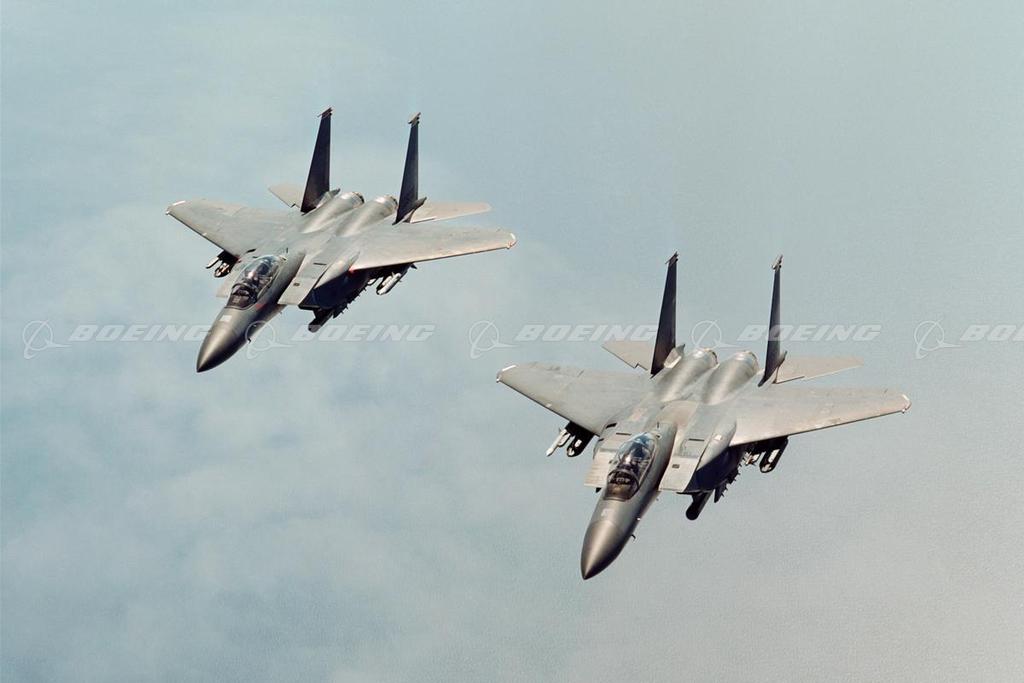 Boeing Images - Two F-15 Eagles in Flight