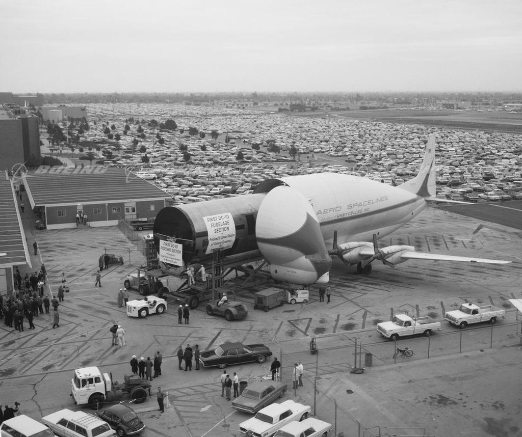 Boeing Images - First DC-10 Fuselage Section in Super Guppy Cargo Bay