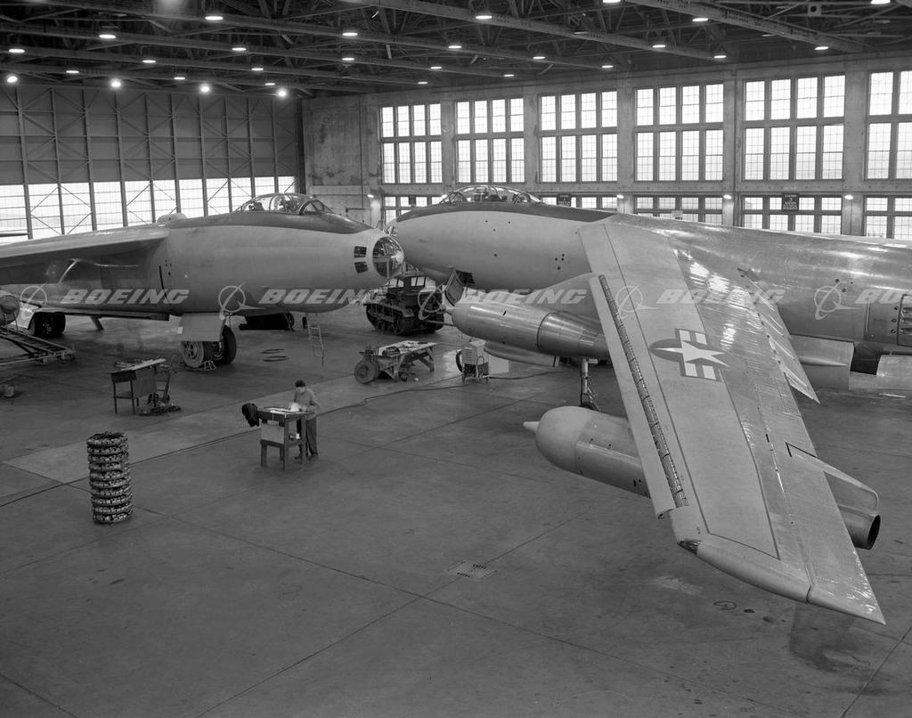 Boeing Images - Boeing XB-47s in Moses Lake Hangar