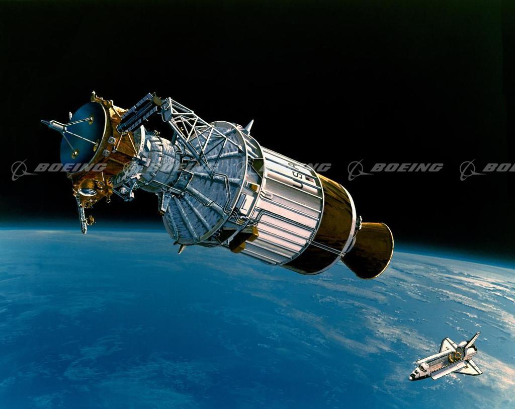 Boeing Images - Ulysses Probe in Orbit with Inertial Upper Stage (IUS)