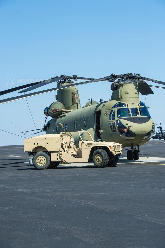 Boeing Images - Boeing Phantom Badger and CH-47 Chinook on Tarmac