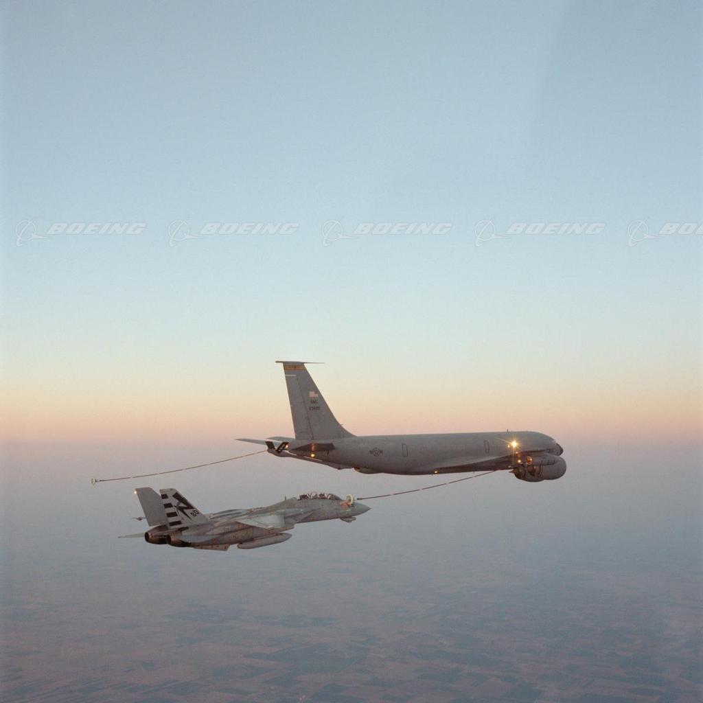 Boeing Images - KC-135 Stratotanker MPRS at Sunset with F-14s and S-3
