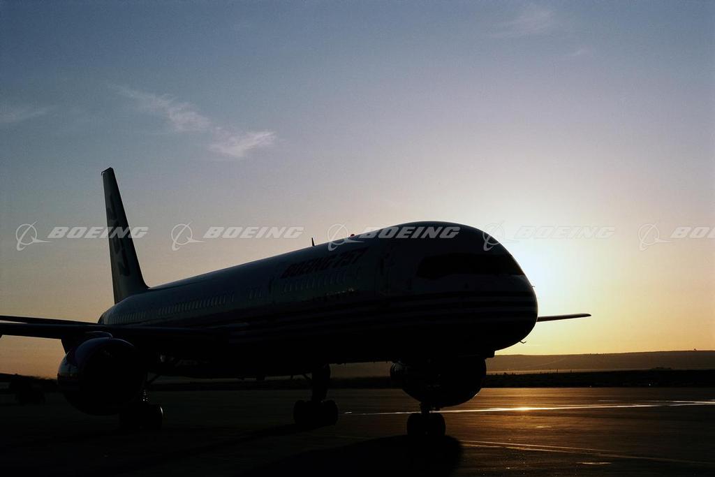 Boeing Images - Silhoetted 757-200 at Sunset