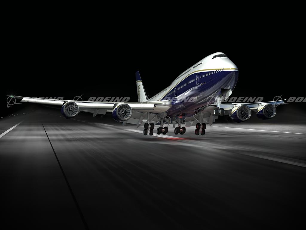 Boeing Images - Boeing BBJ 747-8 Night Takeoff