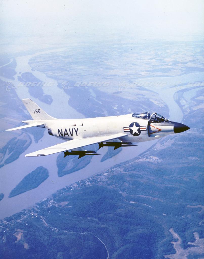Boeing Images - McDonnell F3H-2N Demon Flies over the Confluence of the ...