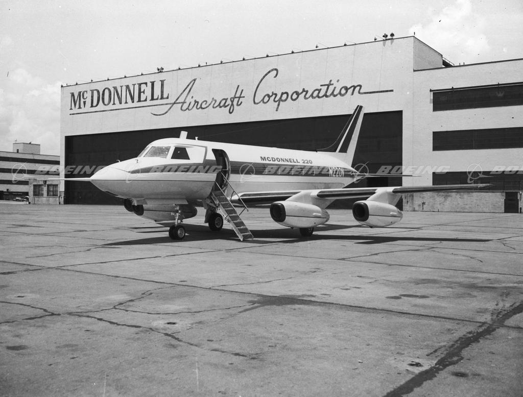 Boeing Images - Model 220 in front of McDonnell Aircraft Factory
