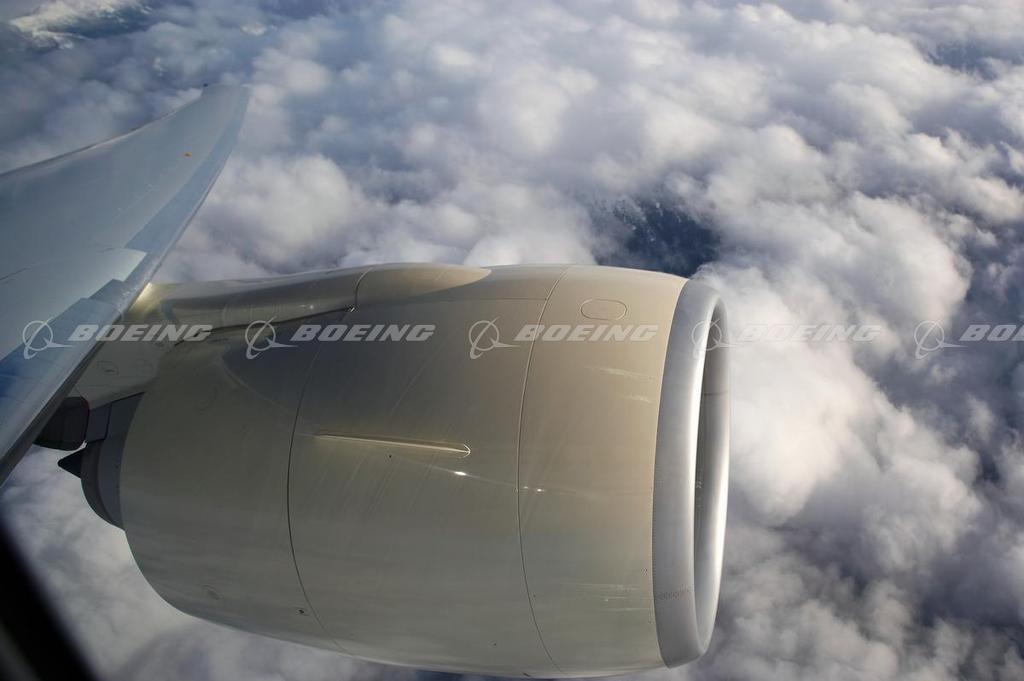 Boeing Images - Boeing 777-300ER Engine Nacelle Above Clouds