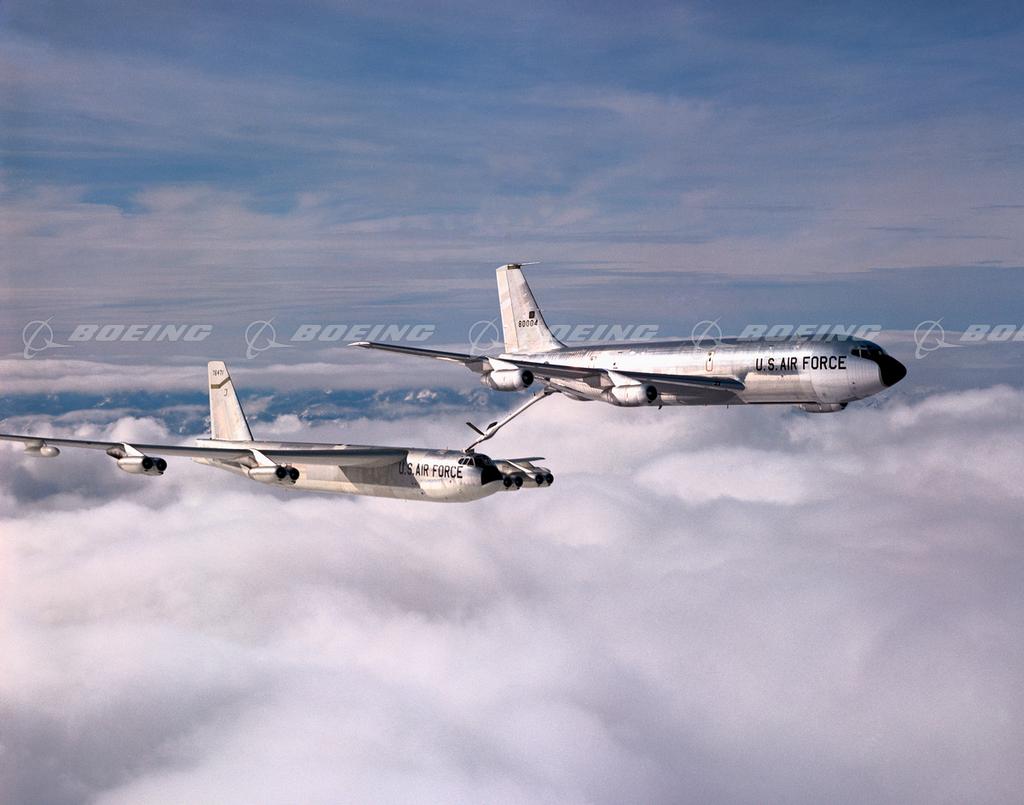 Boeing Images - KC-135A Stratotanker Refueling a B-52 Stratofortress in ...