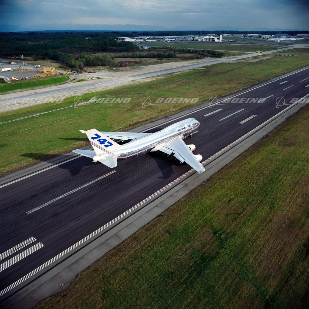 Boeing Images - Silver 747-400 on Runway
