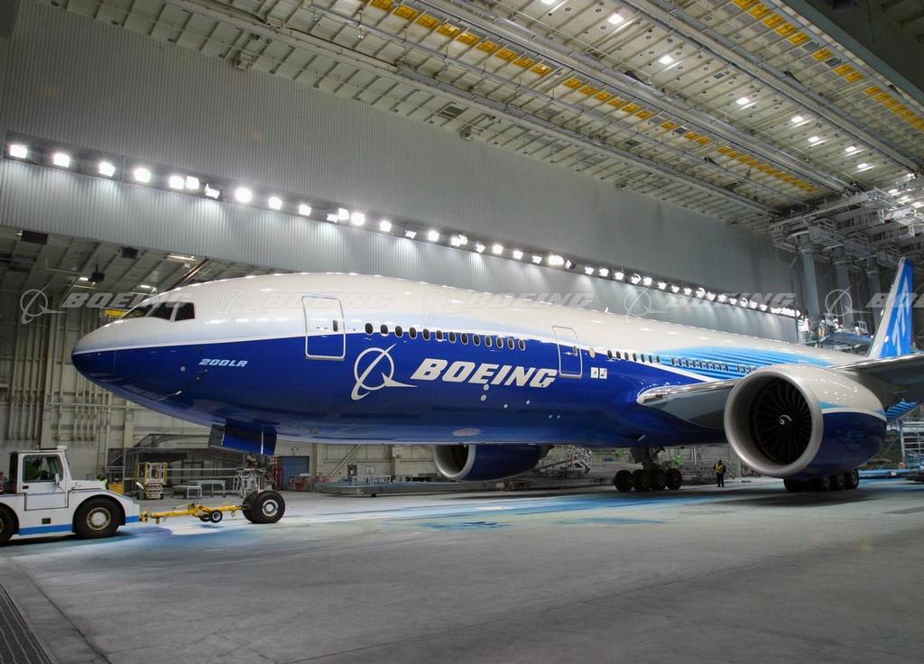 Boeing Images - 777-200LR Emerges from Paint Hangar at Everett, WA