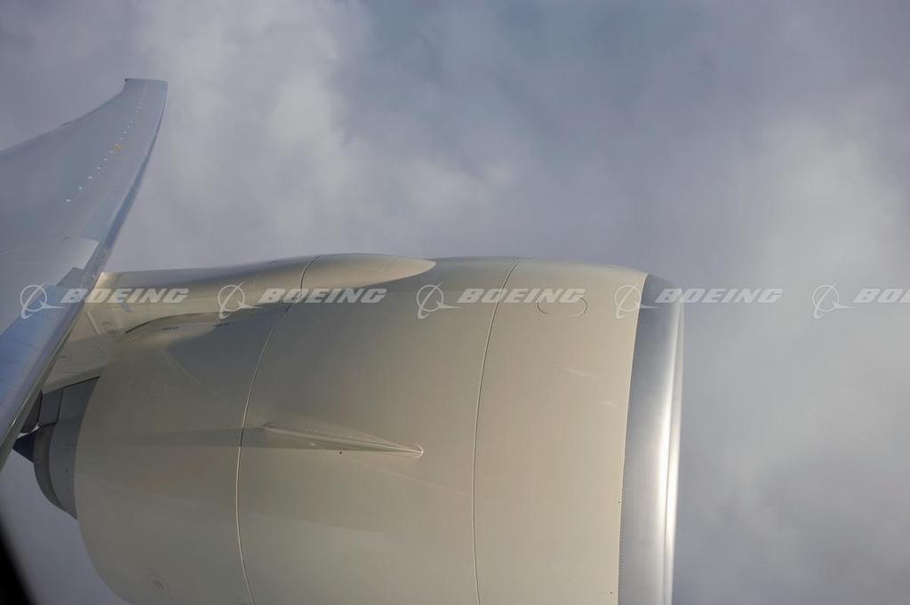 Boeing Images - Boeing 777-300ER Engine Nacelle Above Clouds