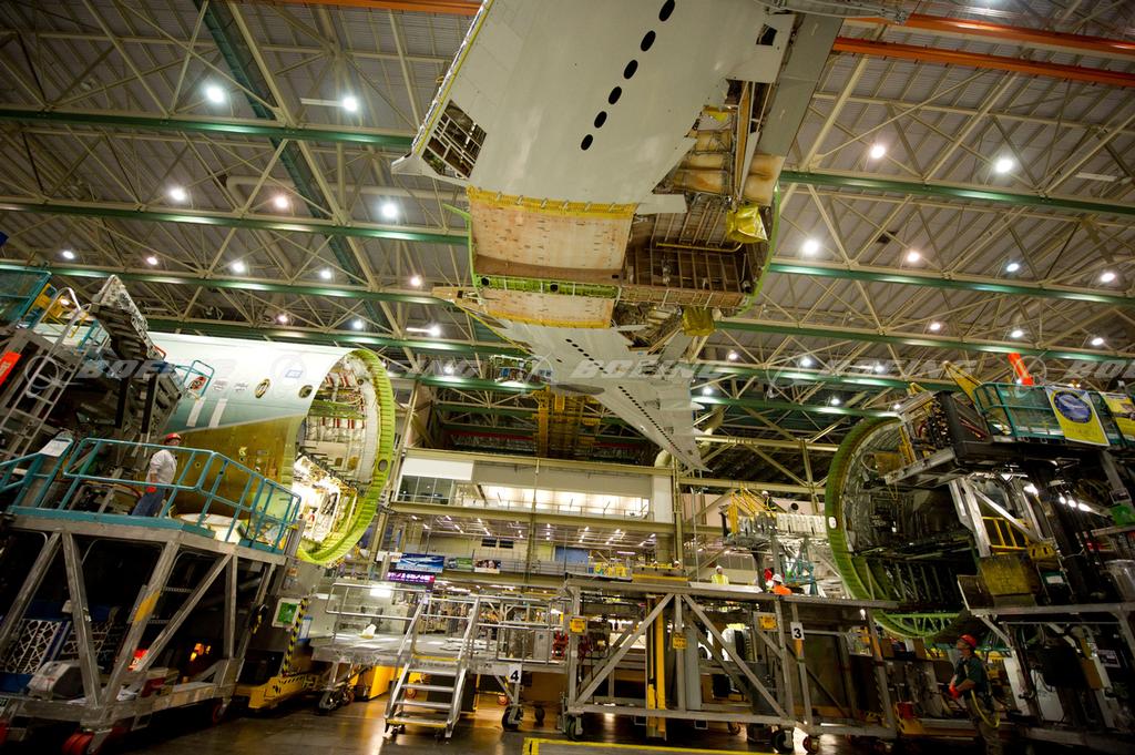 Boeing Images - Boeing 777 Wing/Body Join on Moving Line